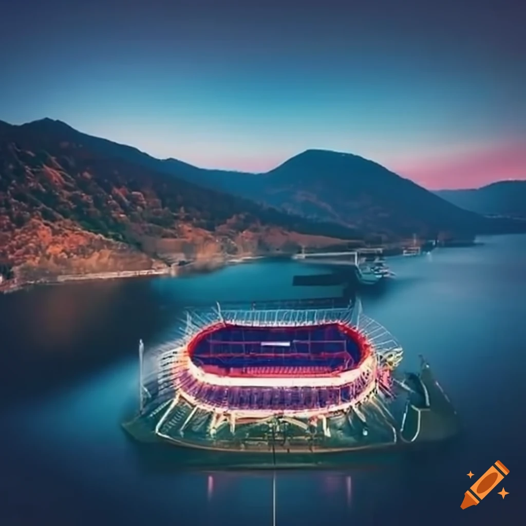 5,000-seat stadium on a lake