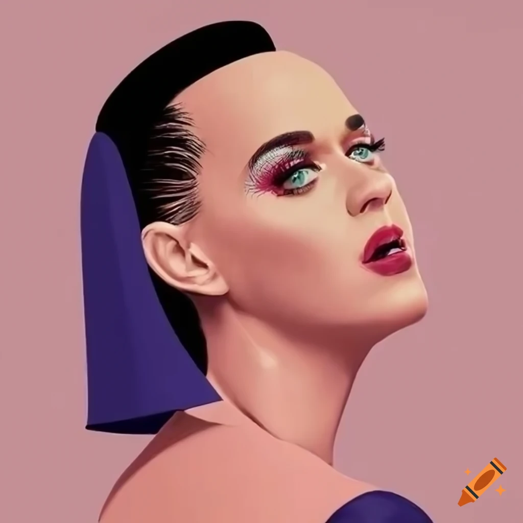Katy Perry in a modern simple illustration style using the Pantone ...