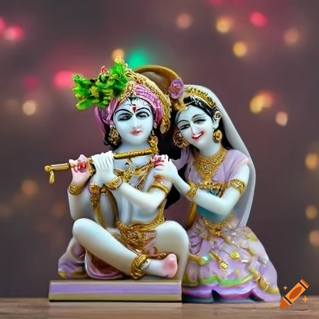 Radha krishna beautiful statue on Craiyon