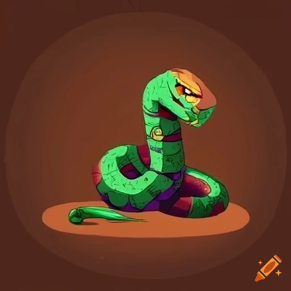 Snake enemy ui image for 2d rpg game in simple style with high detail ...