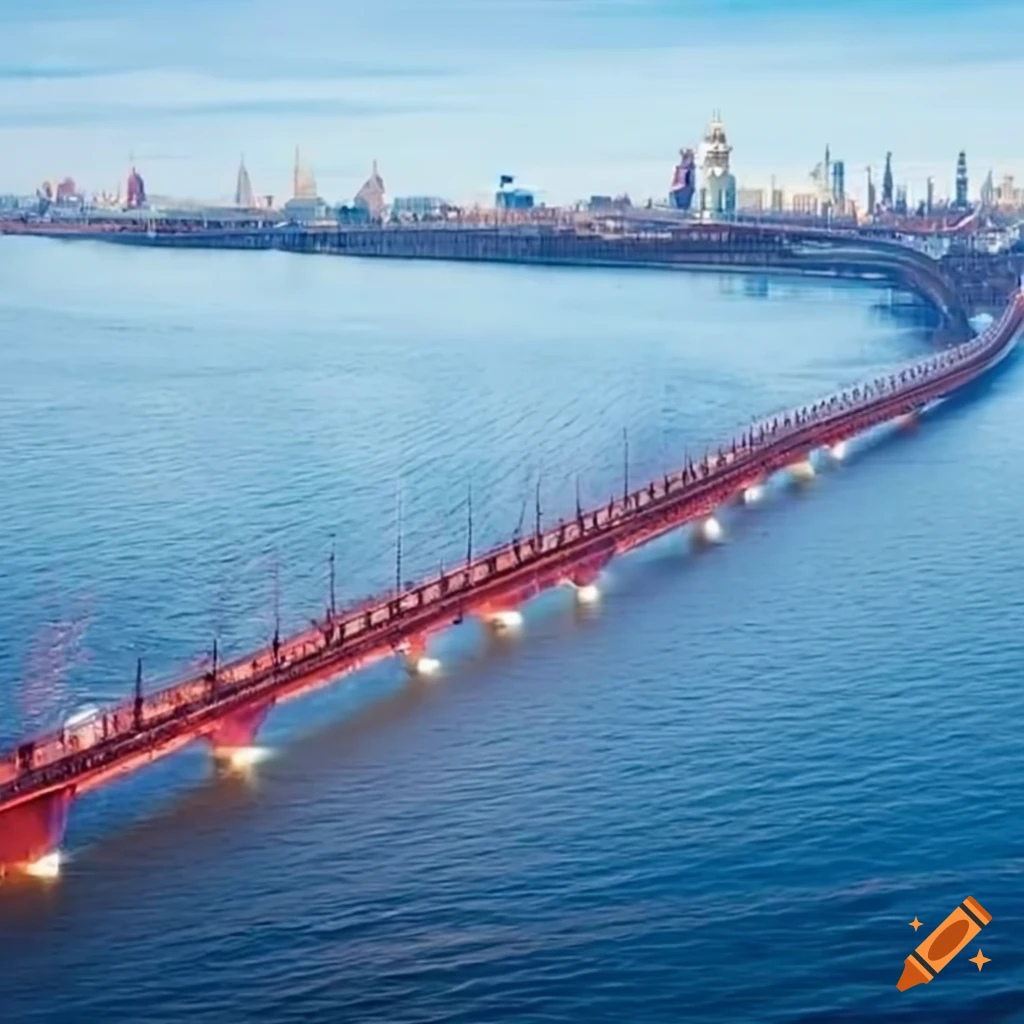 Create an image of a multi-tiered bridge that symbolizes the unity of ...