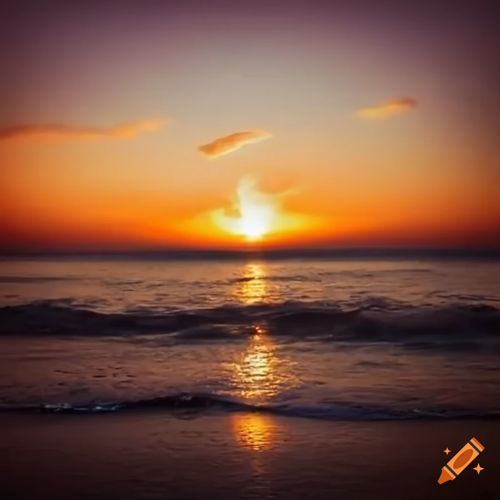 Beach view at sunset in a luxury hotel