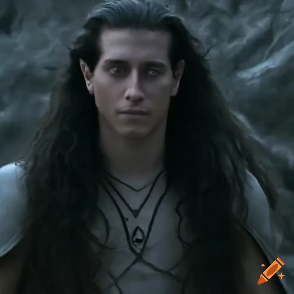 Rob raco as a heroic elf in the silmarillion, long hair