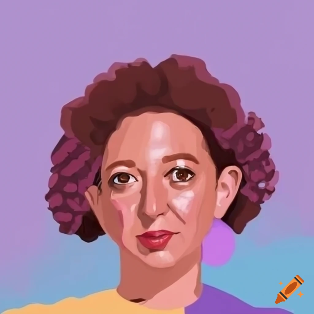Maya Rudolph in a modern simple illustration style using the Pantone ...