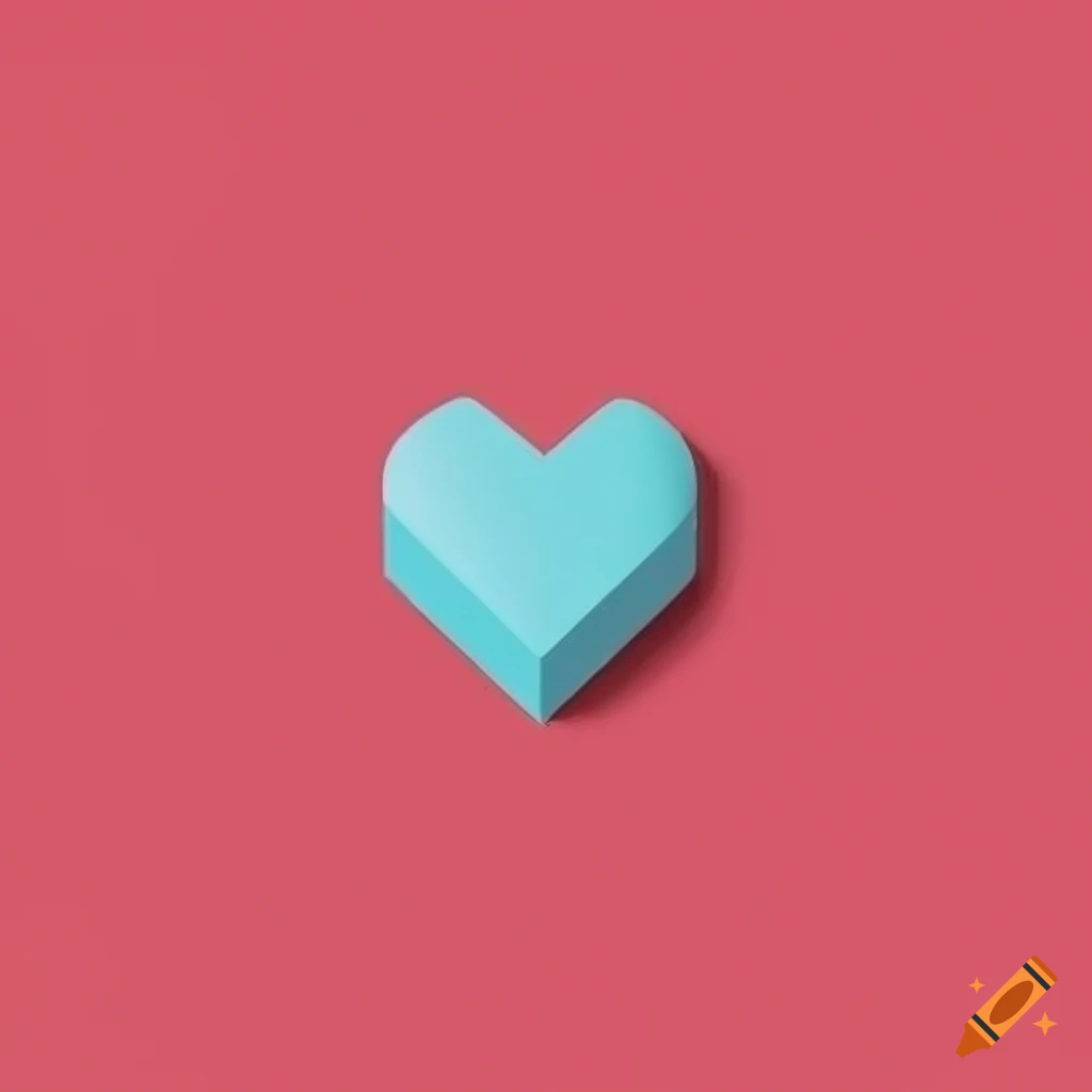 Heart, glossy isometric, minimalist