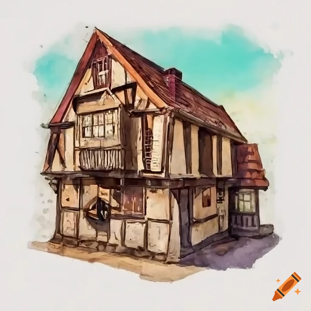 The front exterior of fantasy blacksmith's house at main street