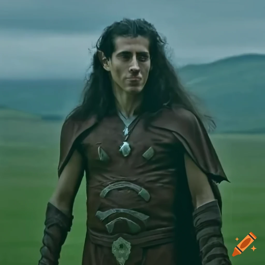 Rob raco as a heroic elf in the silmarillion, long hair