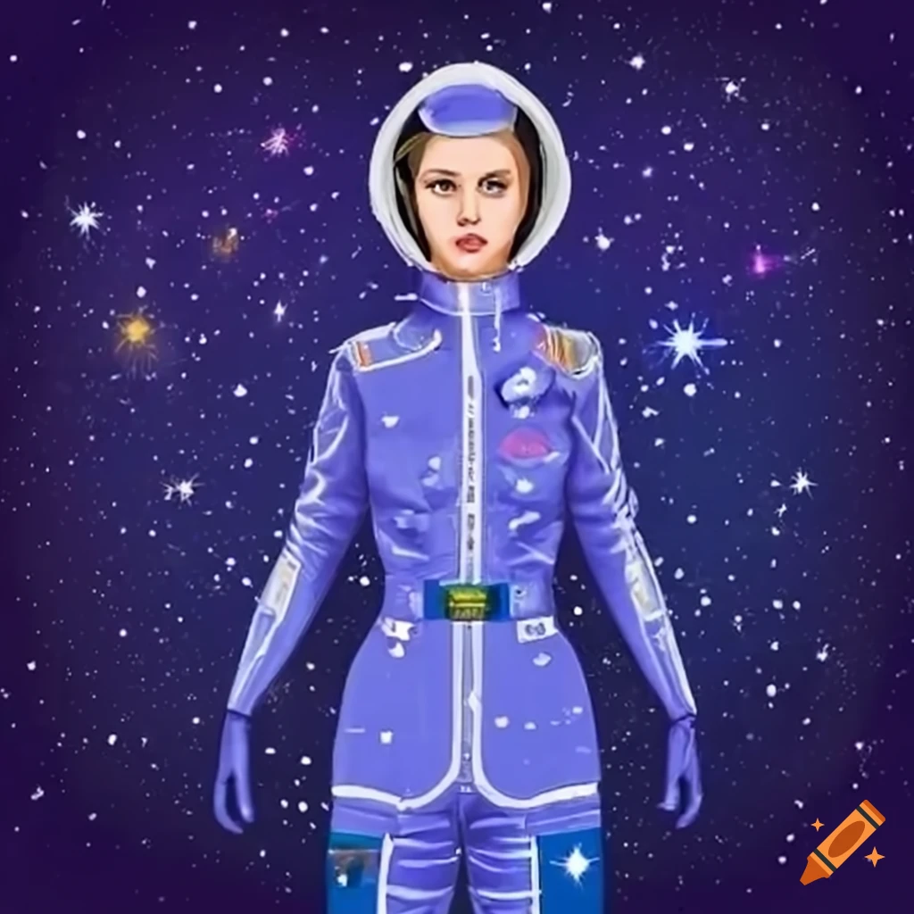 Female cosmic space uniform on Craiyon