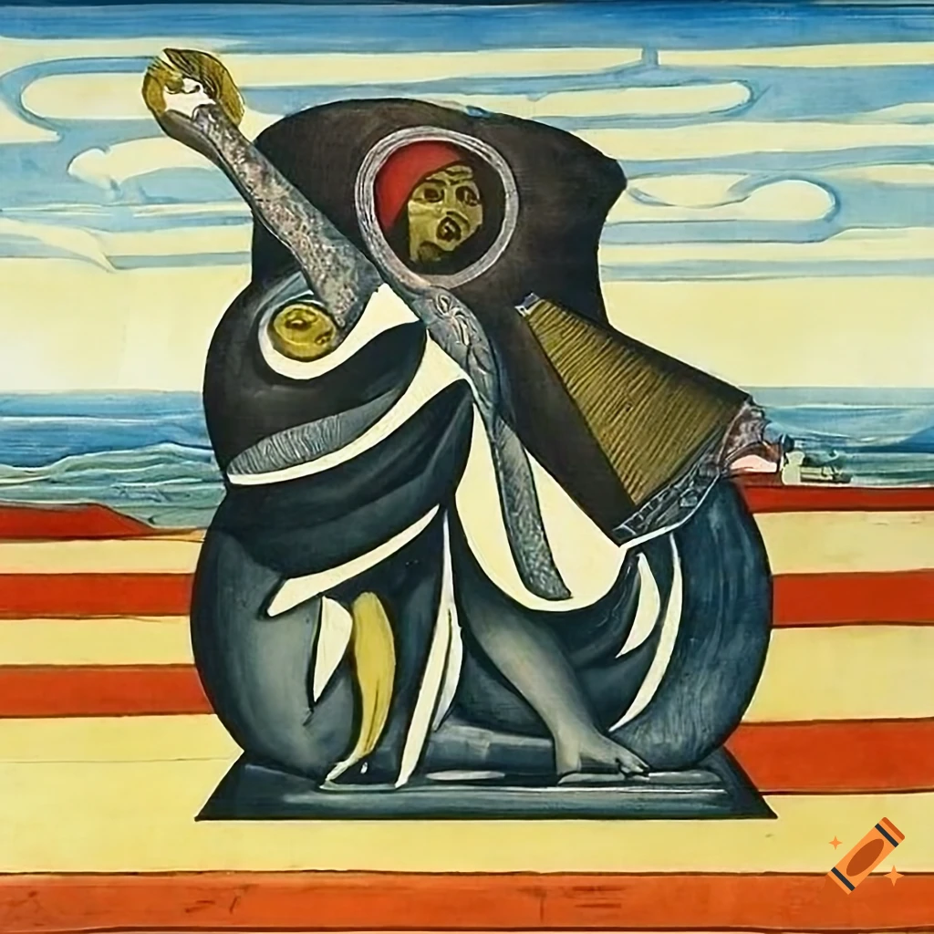 High resolution, deep focus, clear sharp lines, woodcut by diego rivera