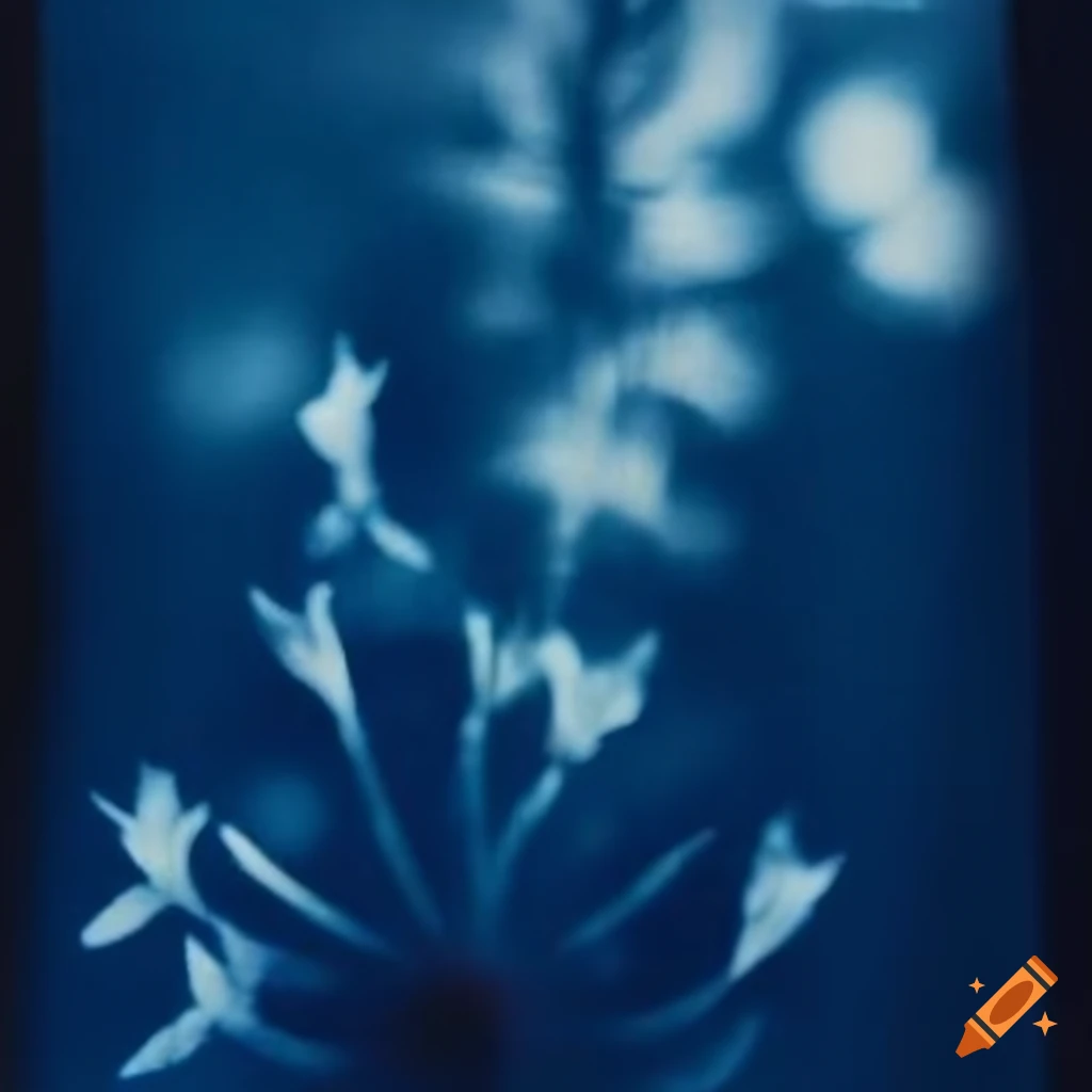 Cyanotype of flower