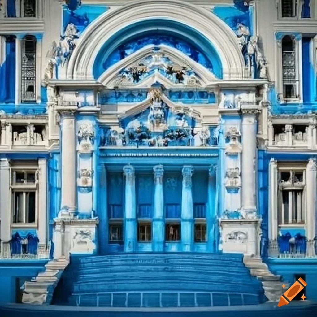 Blue and white palace on Craiyon