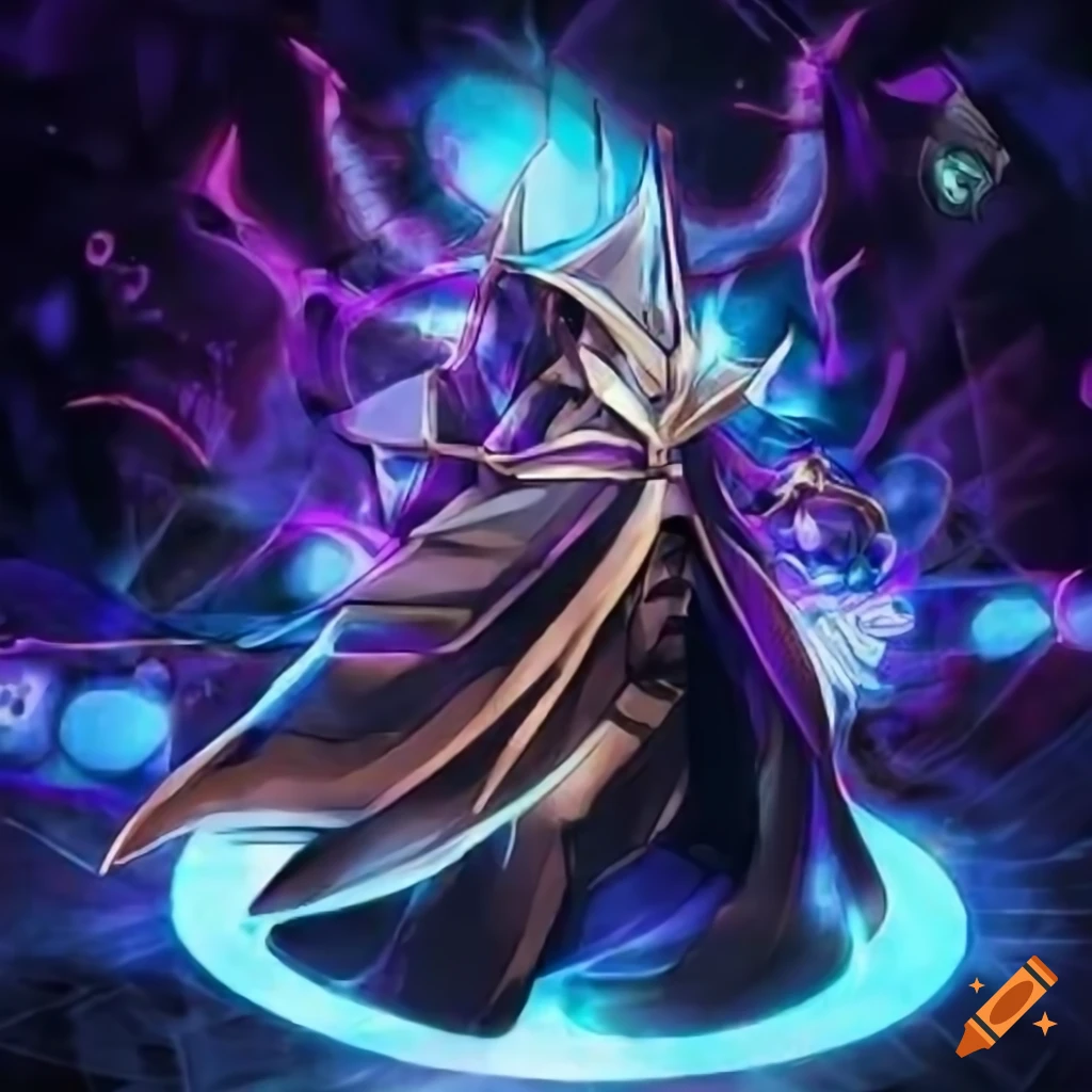 Yugioh card art, simple magician wizard on Craiyon
