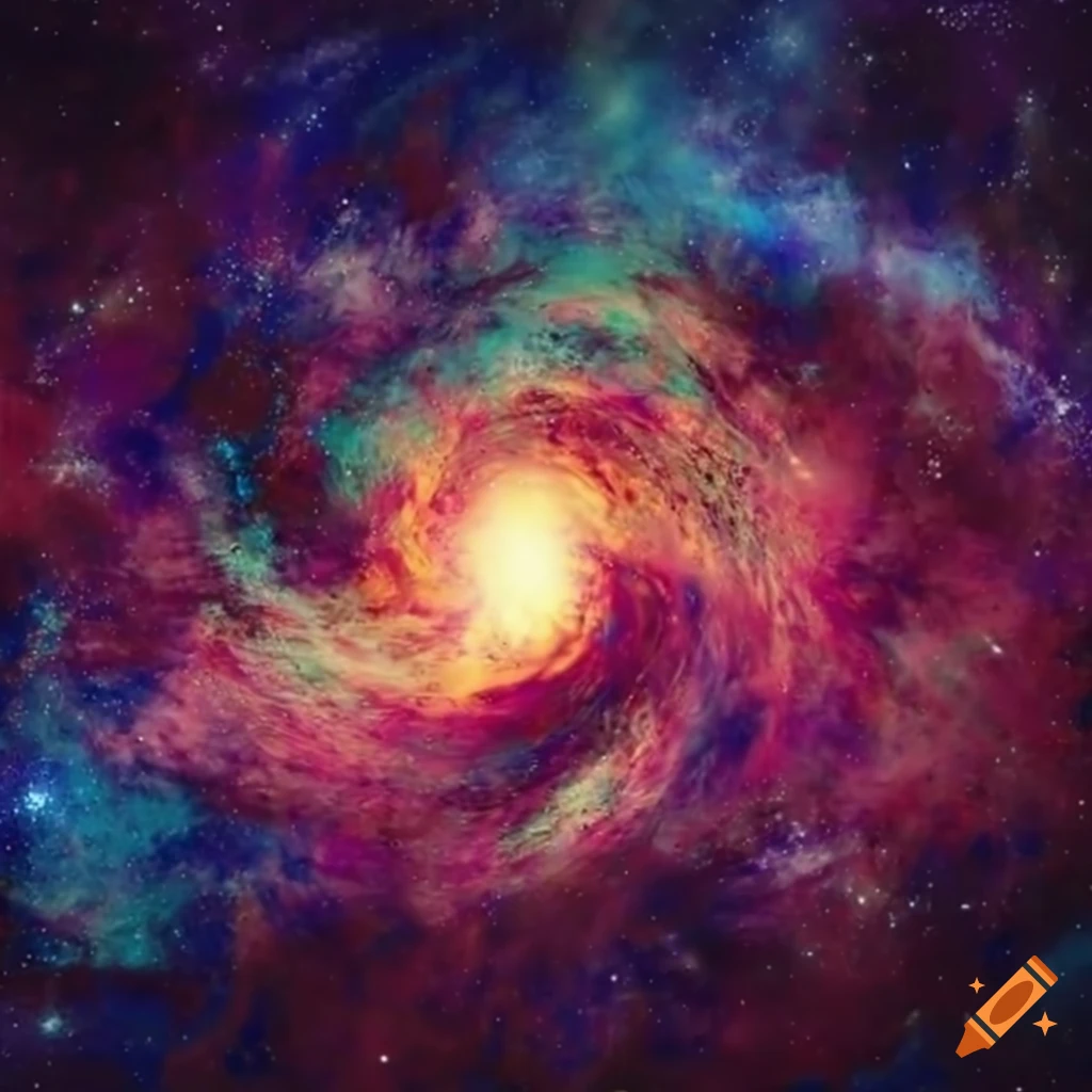 Colorful explosion of space particles