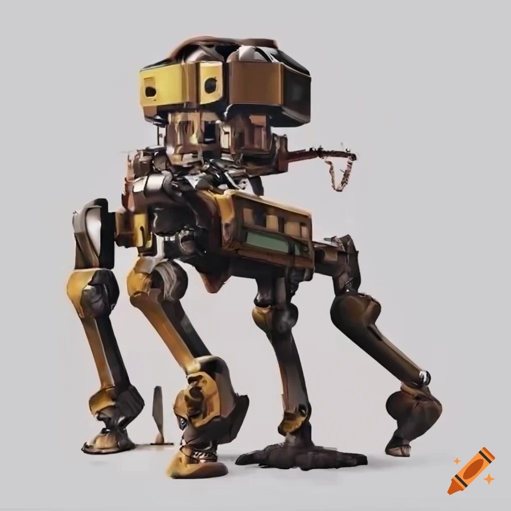 Highgly realistic mechanoid machine on a white background on Craiyon