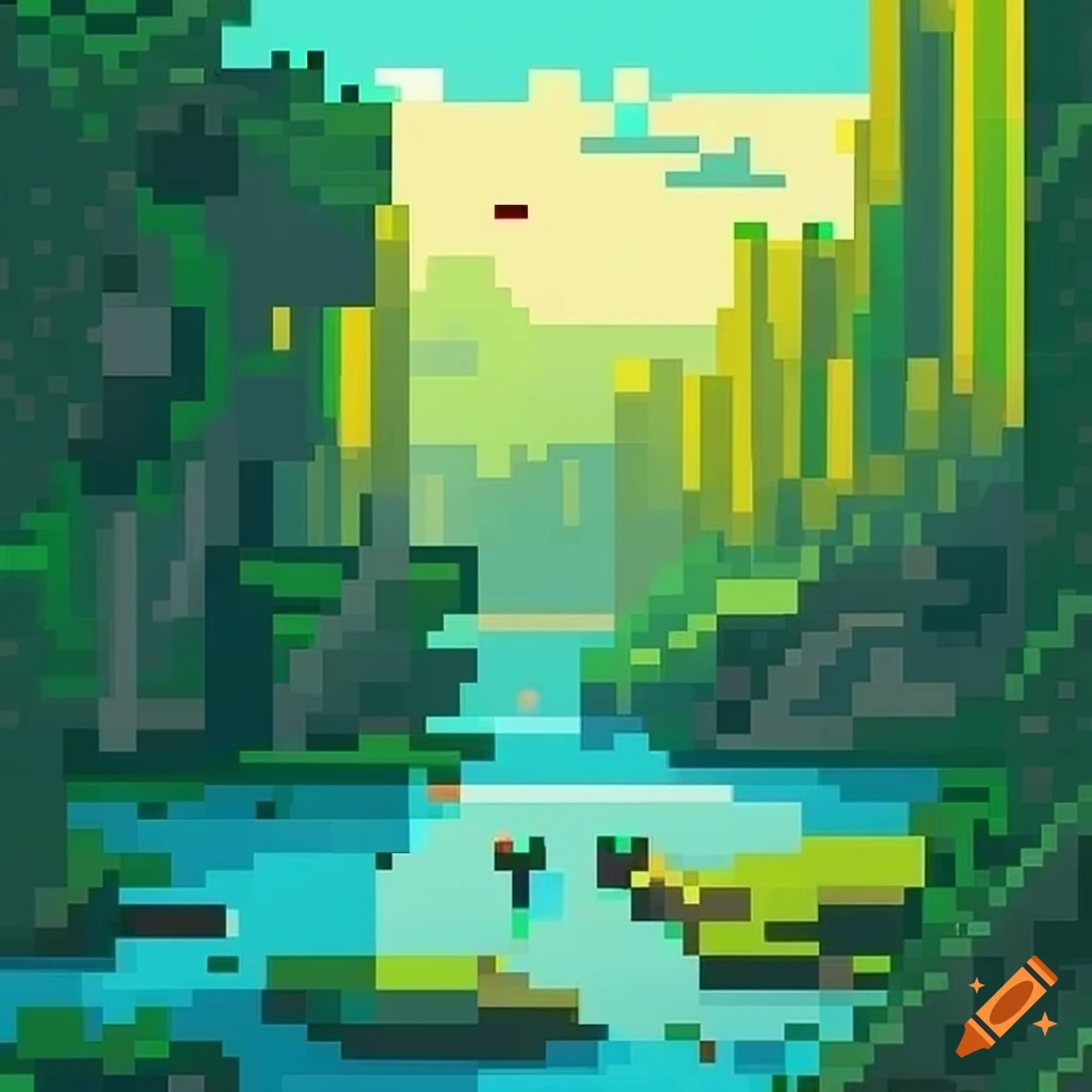 Pixel art of nature scenes on Craiyon