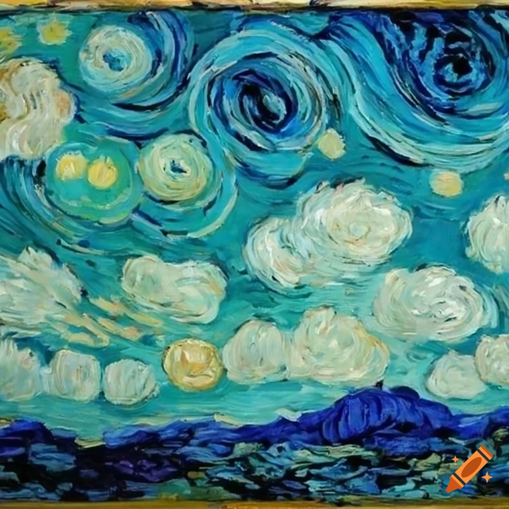 A cloud in van gogh style painting on Craiyon
