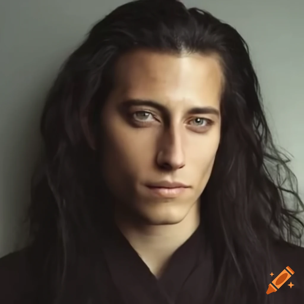 Rob raco as a heroic elf in the silmarillion, long hair on Craiyon