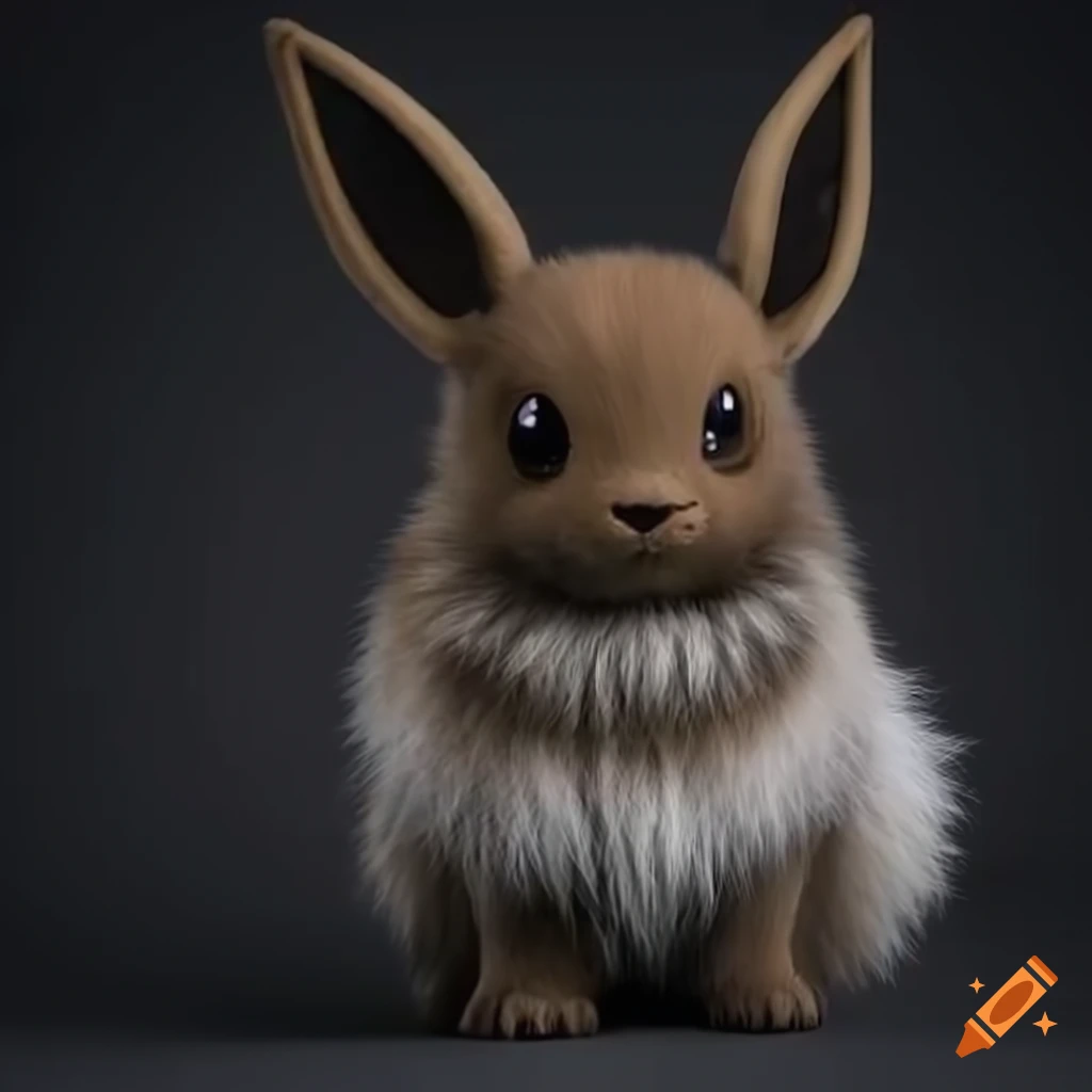Cute realistic eevee on Craiyon