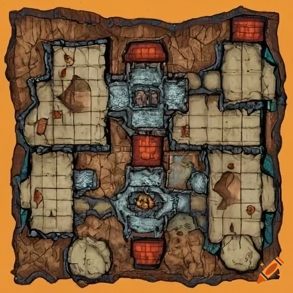 Dungeons and dragons battle map cave enterance, cave, multiple floors, dwarves forge on papyrus ...