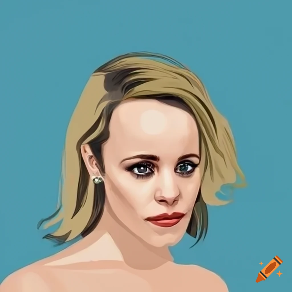 Rachel McAdams in a modern simple illustration style using the Pantone ...