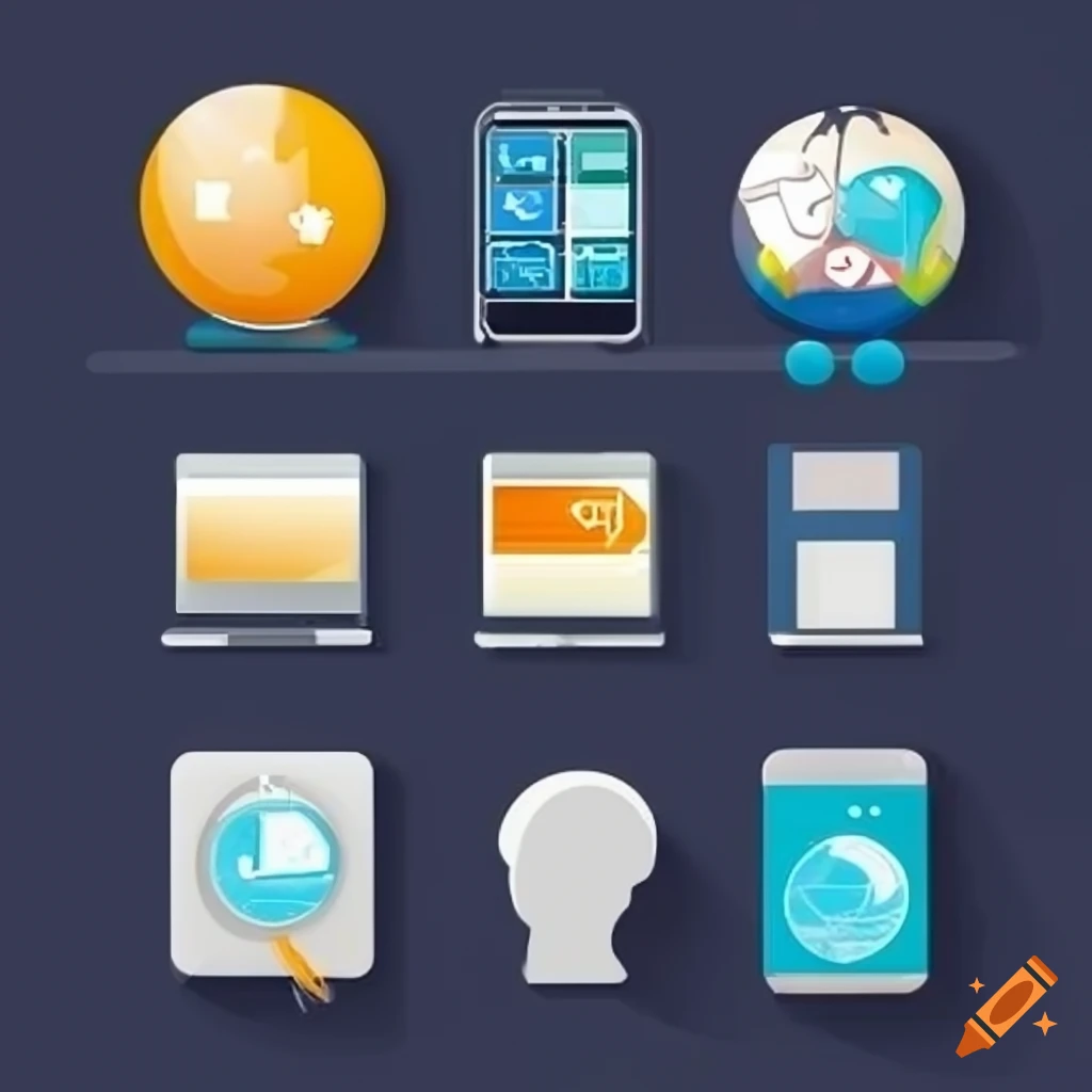 Beautiful icons for intellect mobile application on Craiyon