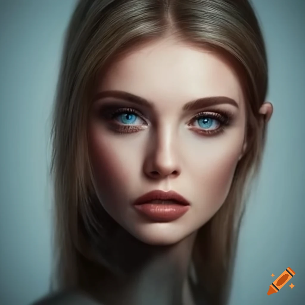 Beautiful european woman face