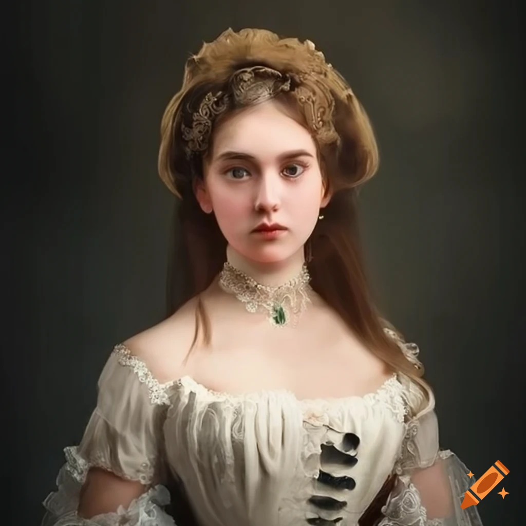 Photo portrait young victorian lord woman with long hair