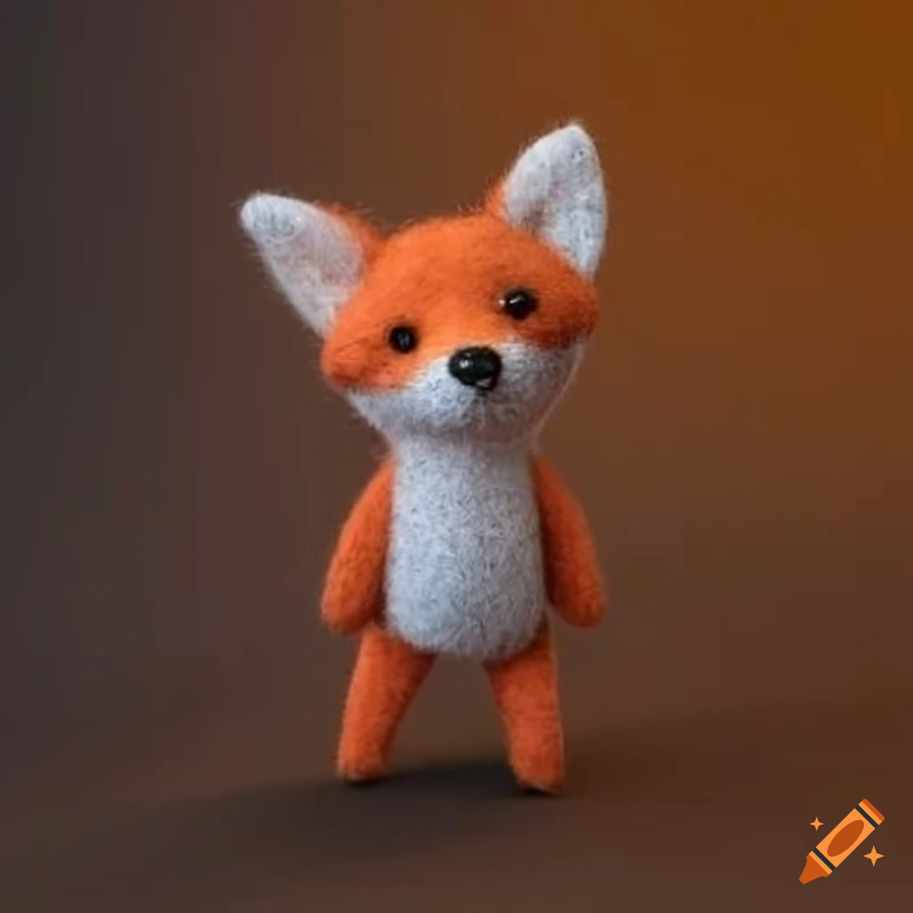 3d felt fiber toy a furry fox made from felt fibers a 3d renderer on ...
