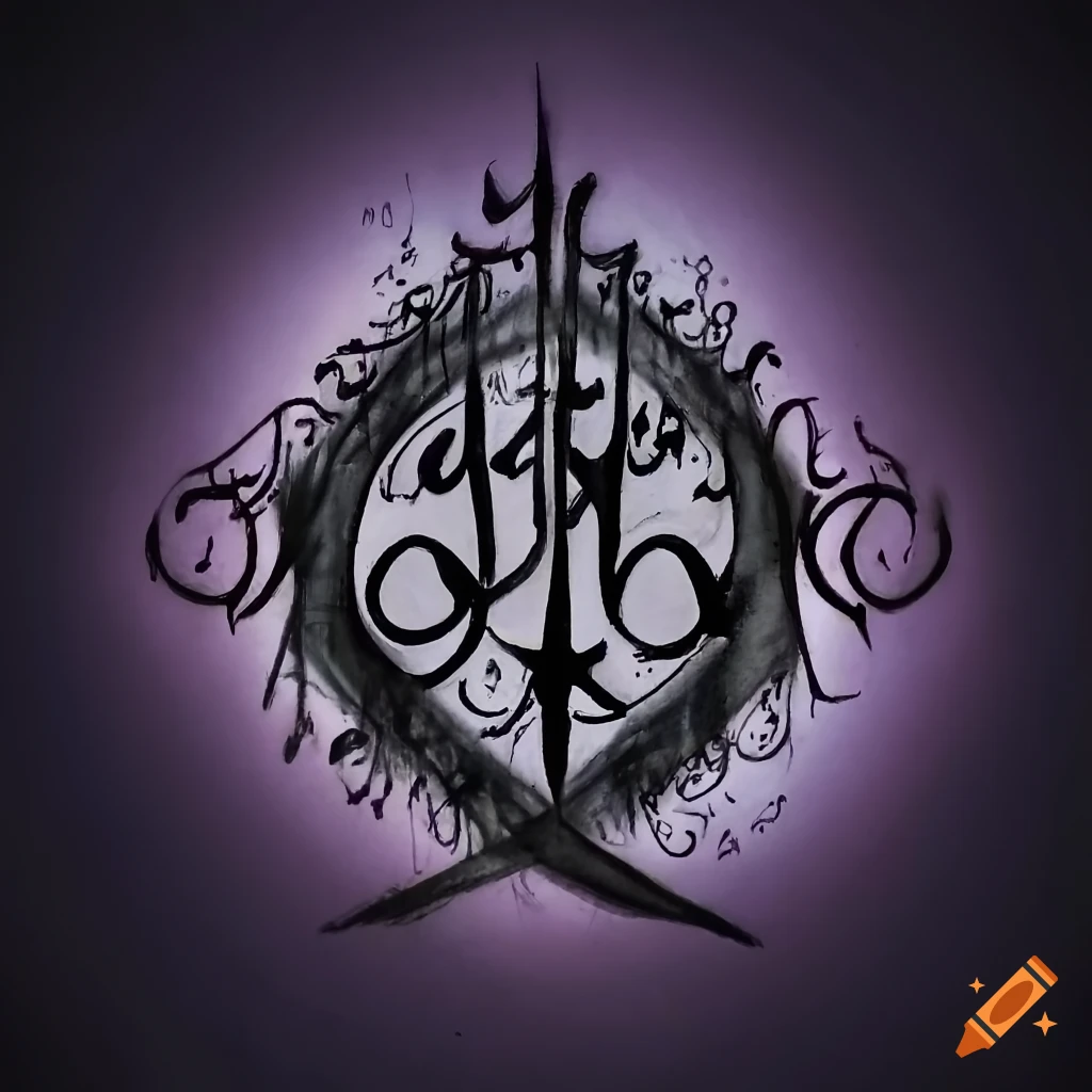 Sigil with words "hr m tt st", calligraphy