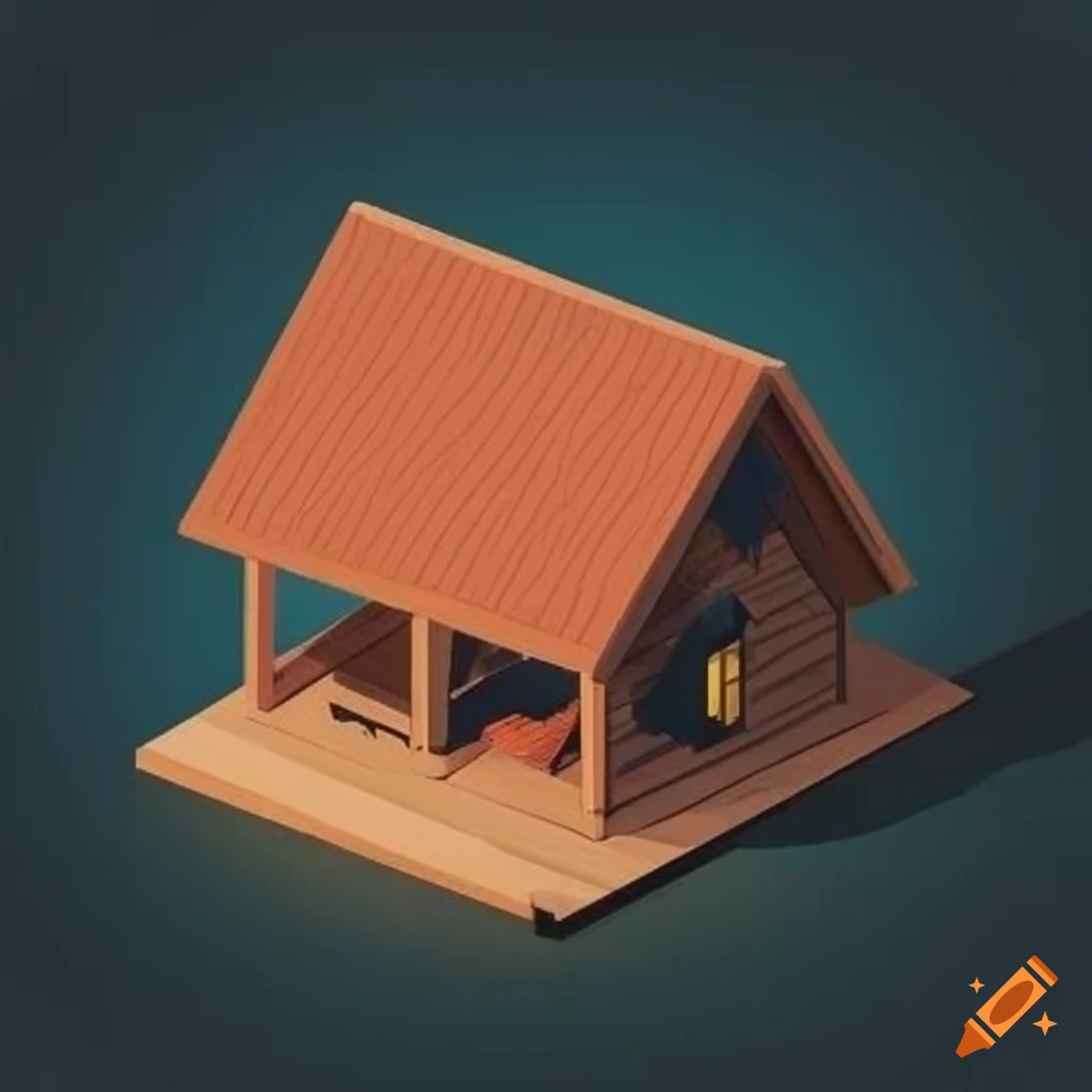 Cabin isometric on Craiyon