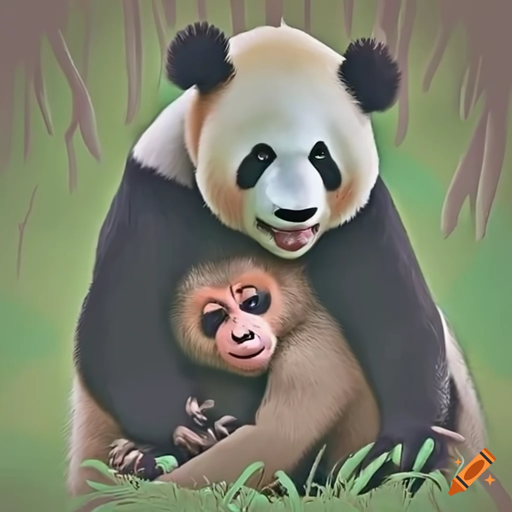 Cute Animated Panda Bear Cute Panda Bear Sleeps On A Tree Branch,