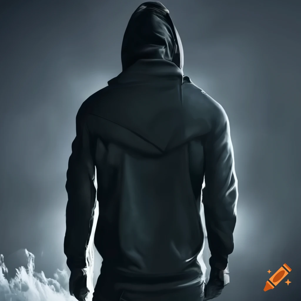 Imagine a cover with a silhouette in a slim hooded nike tracksuit with ...