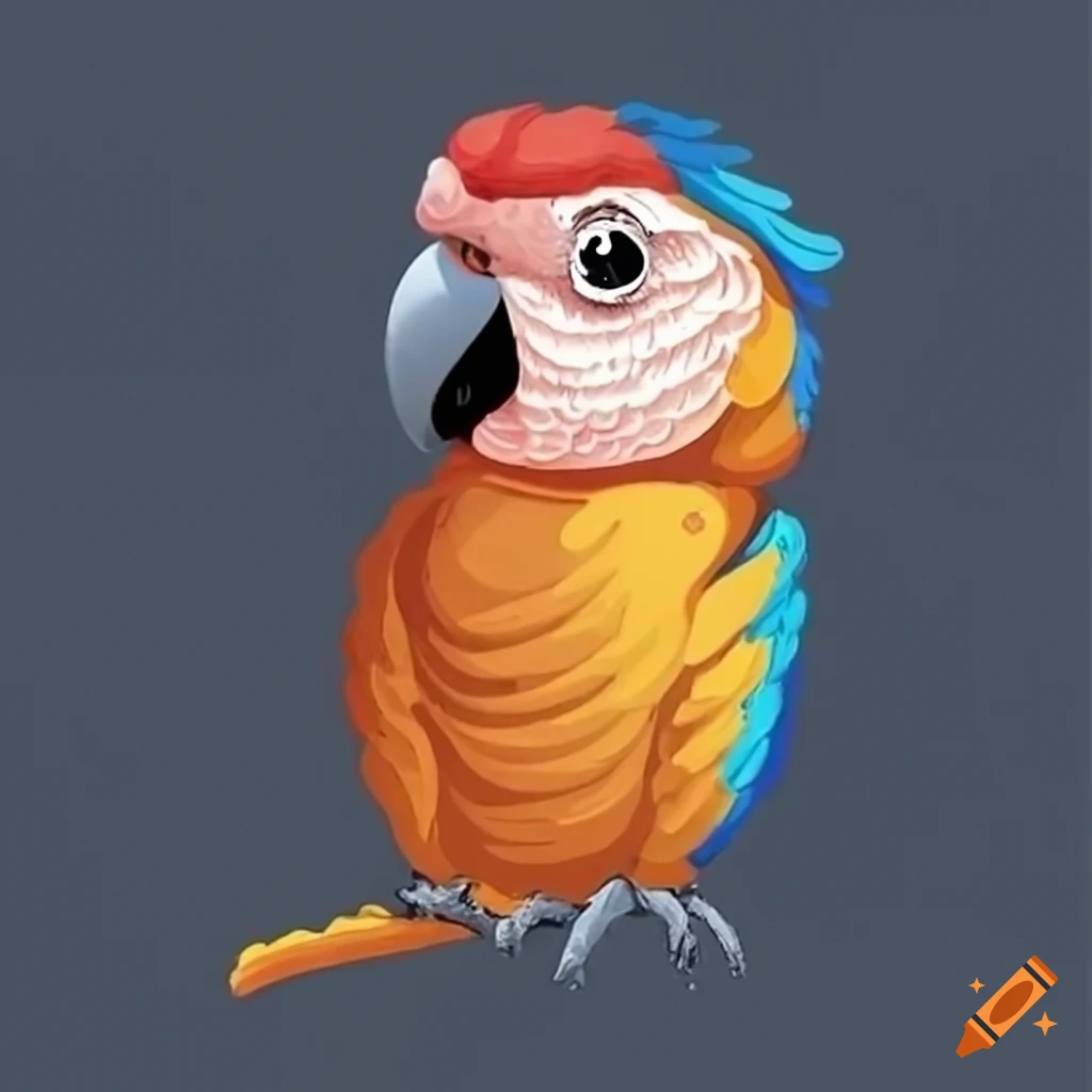Parrot waving happily on Craiyon