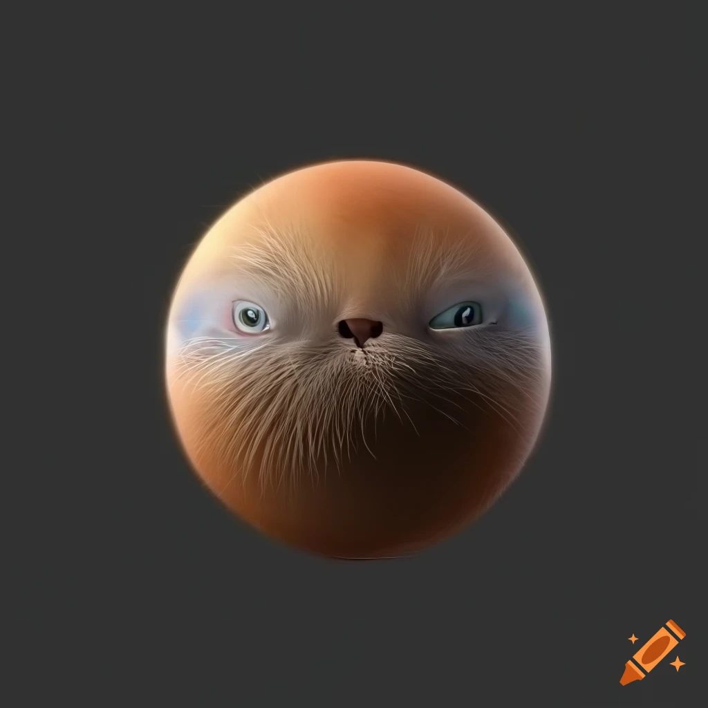 3d render of a sphere that looks like hyper realistic cat, 4k ...