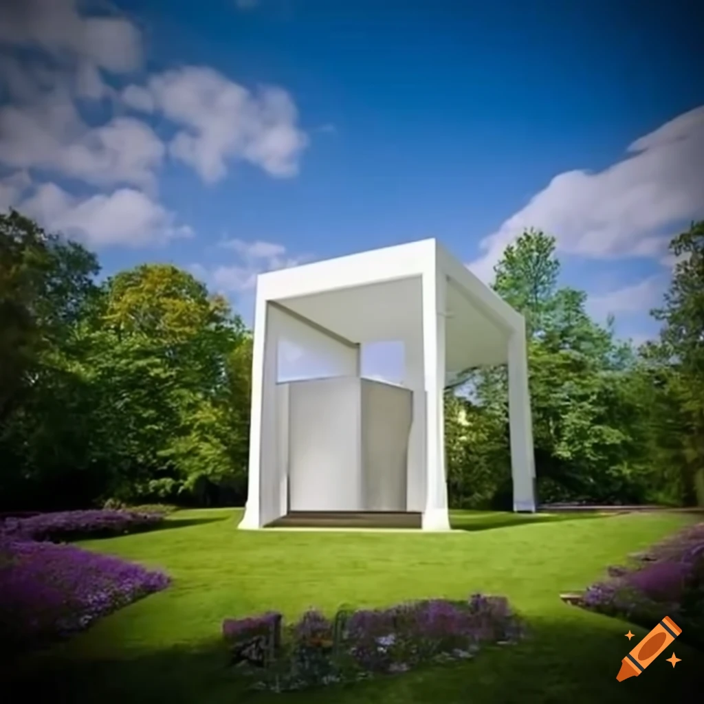 A small easy to build modern architectural pavillion in the middle of a ...
