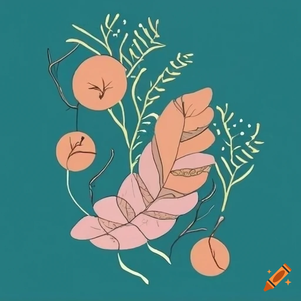 Boho botanical abstract on Craiyon