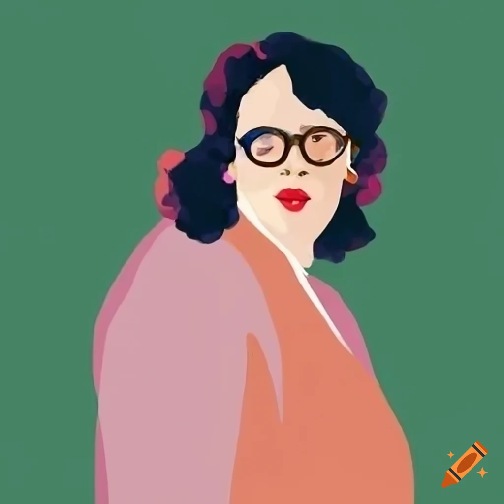 Phyllis Smith in a modern simple illustration style using the Pantone ...