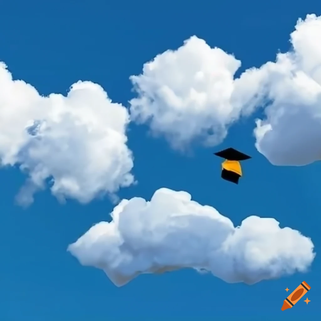 Graduation in clouds on Craiyon