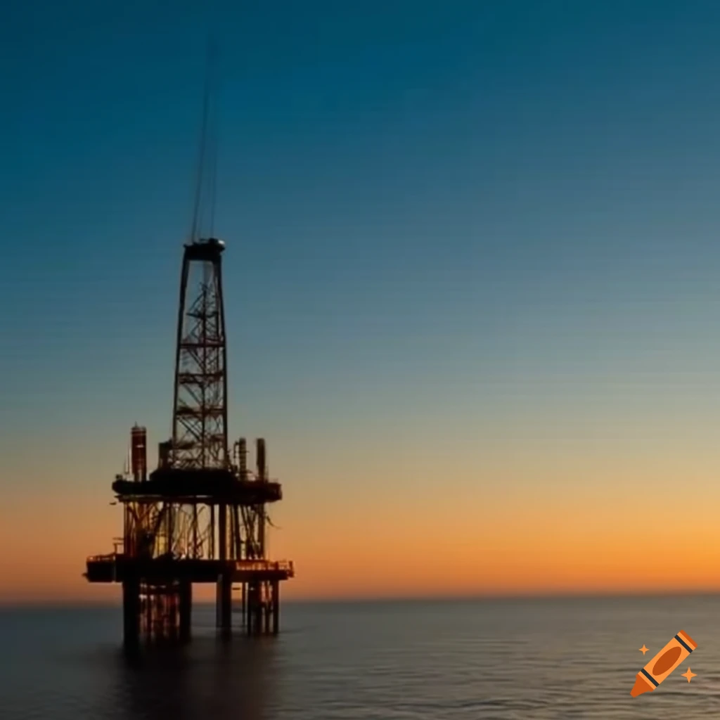 Oil rig green concept on Craiyon