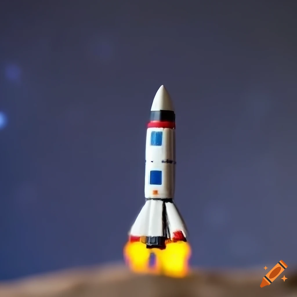 Miniature rocket diorama macro photography, space, milky way, ambient ...