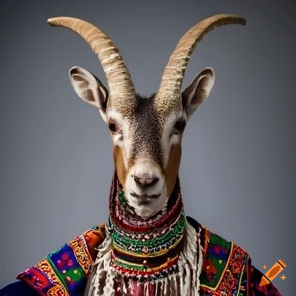 Saiga Saiga Saigini Saiga tatarica Capra tatarica head and chapan or ...