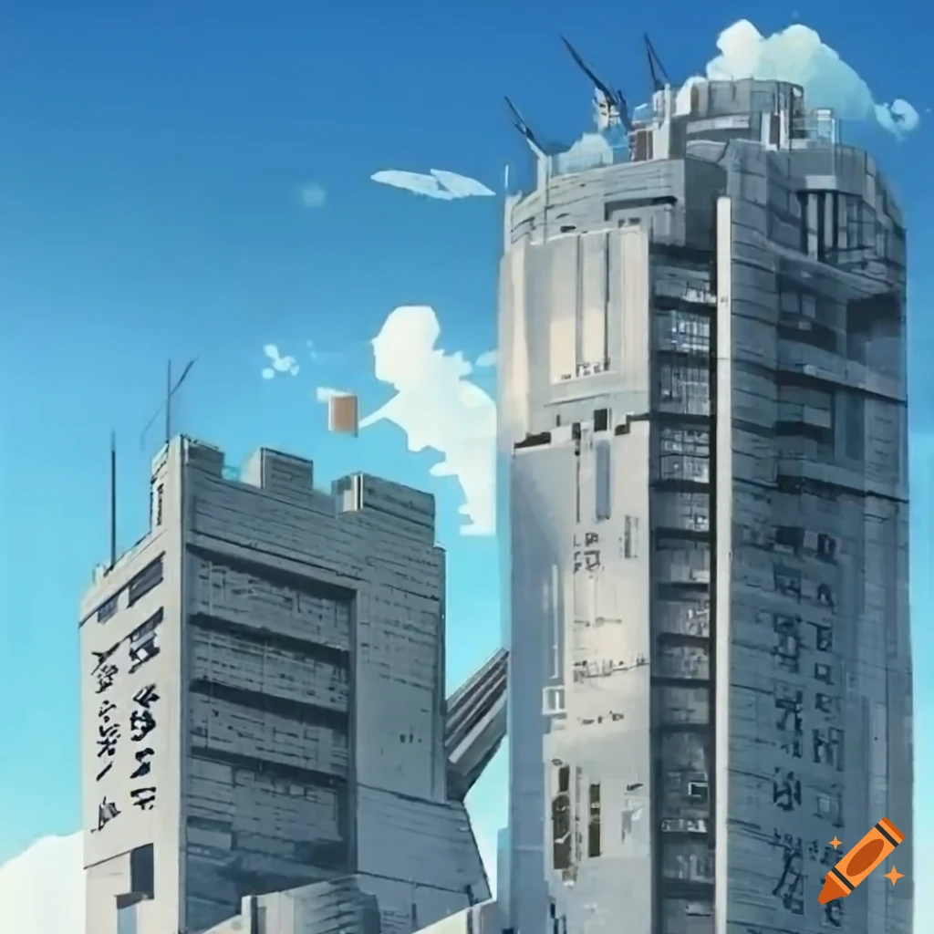 Hiroshi nagai cyber city oedo 808 building, machinery, front view on ...