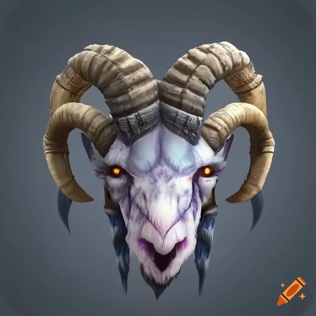 Realistic version of a ram mount from world of warcraft. black, grey ...