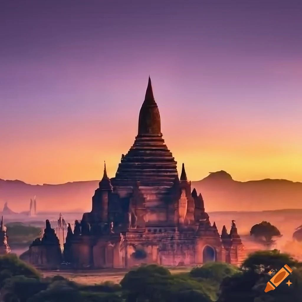 Temples of bagan, myanmar , panorama view, thousands of temples , very ...