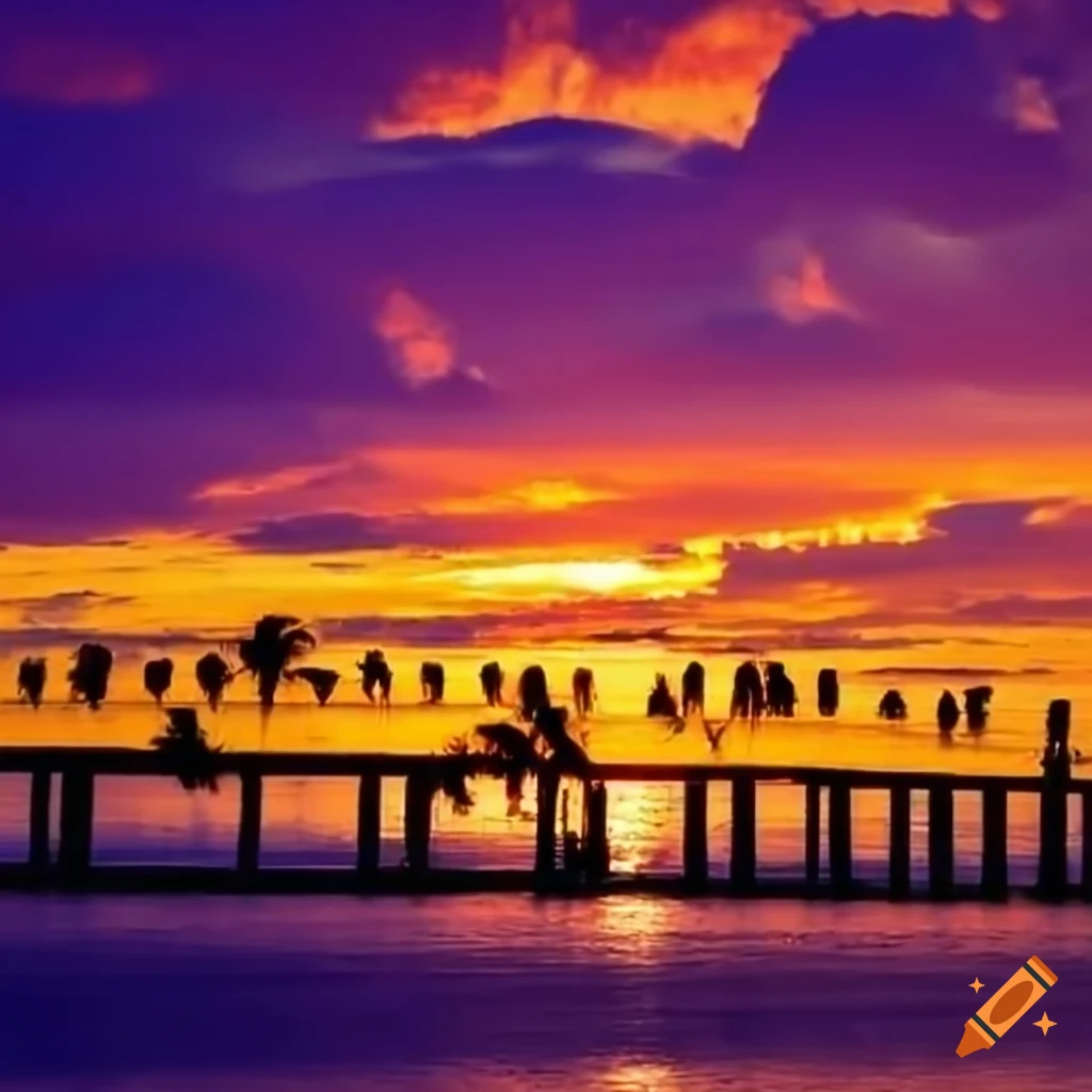 Miami vice sunset on Craiyon
