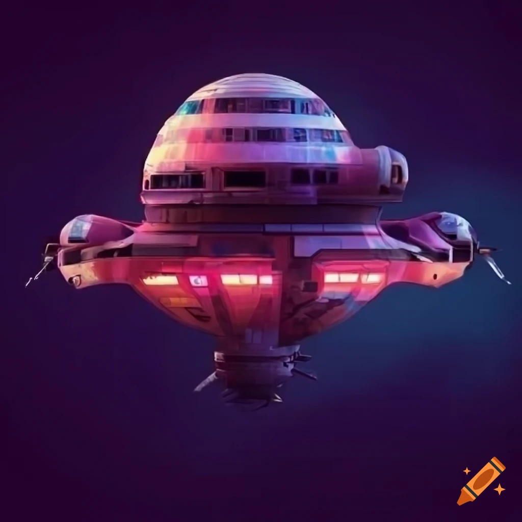 Retro futuristic spaceship