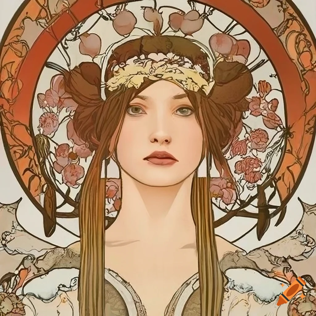 Art Nouveau Flowers Mucha