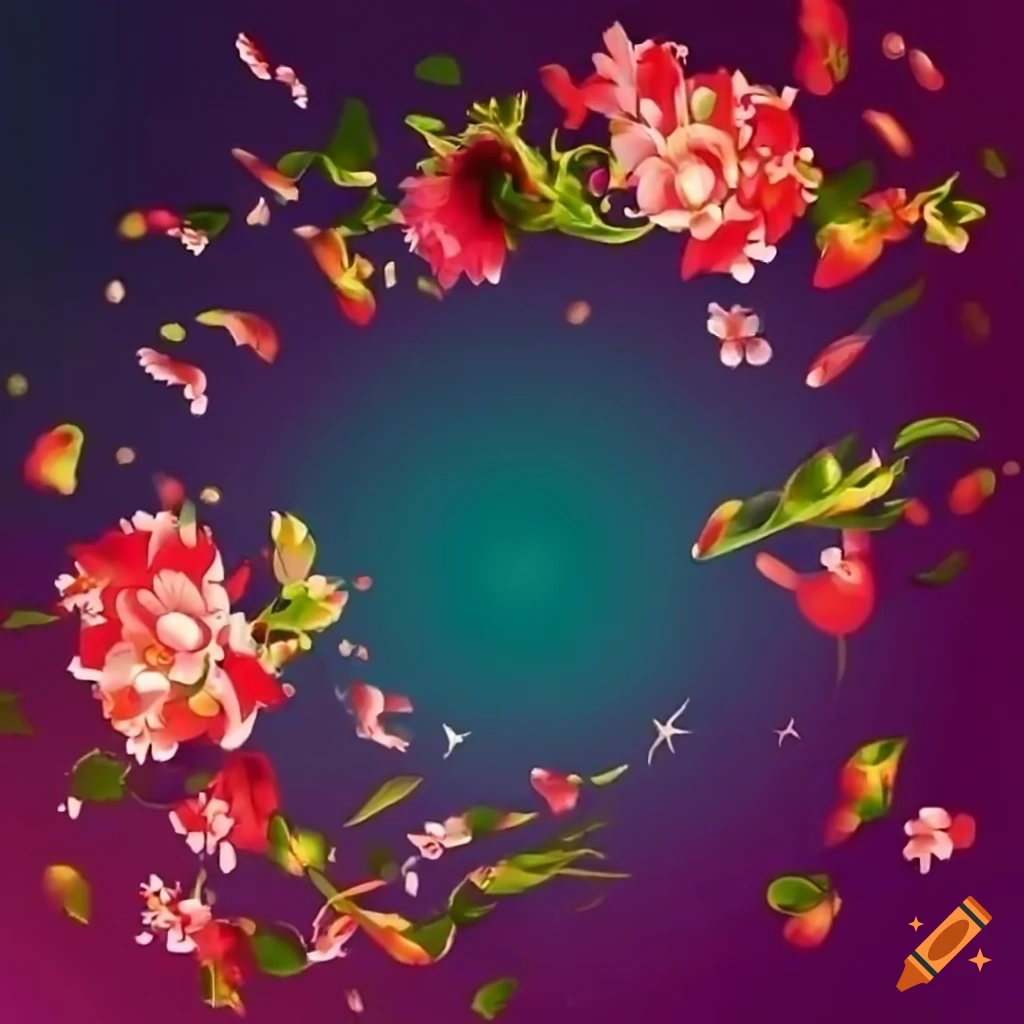 An background screen for an outro with flowers falling around it