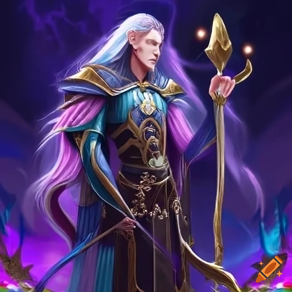 High elf wizard, possesses a striking physical presence and features ...