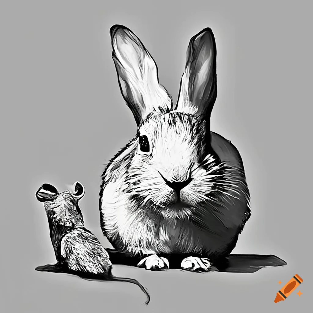 Rabbit and mouse joke cucumber on Craiyon